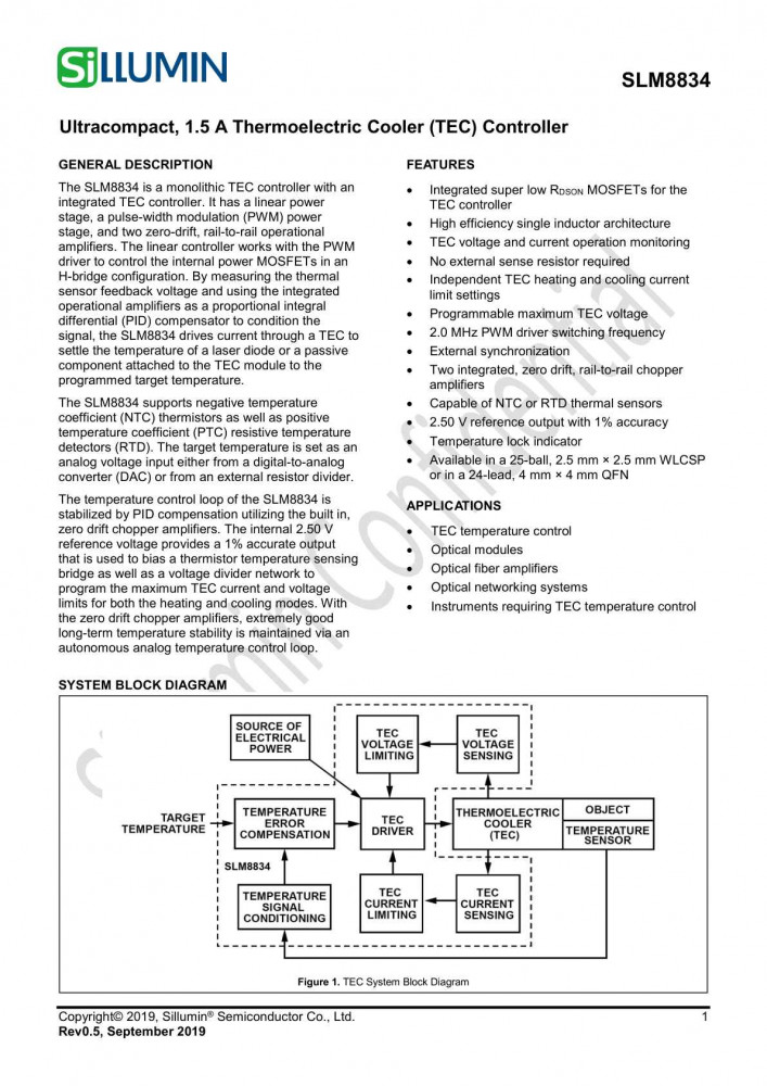 SLM8834EC datasheet page 1
