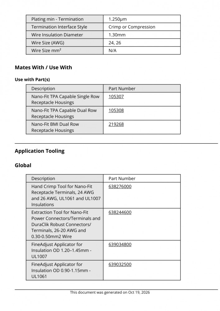 Molex Nano-Fit product specification page 3