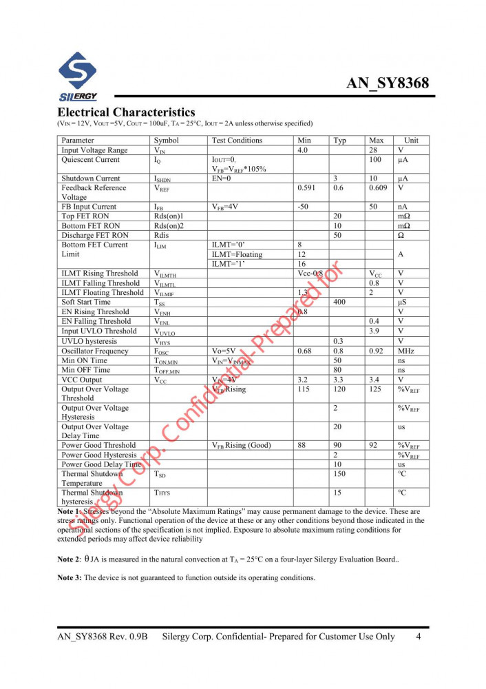 SY8368QNC datasheet page 4