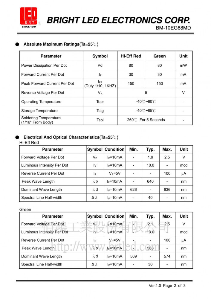 BM-10EG88MD technical document page 2
