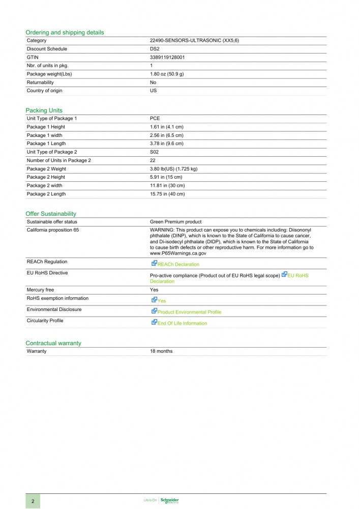 XXT18A4M12 technical document page 2