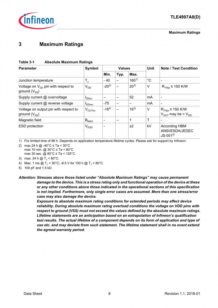 TLE4997A8D datasheet page 8