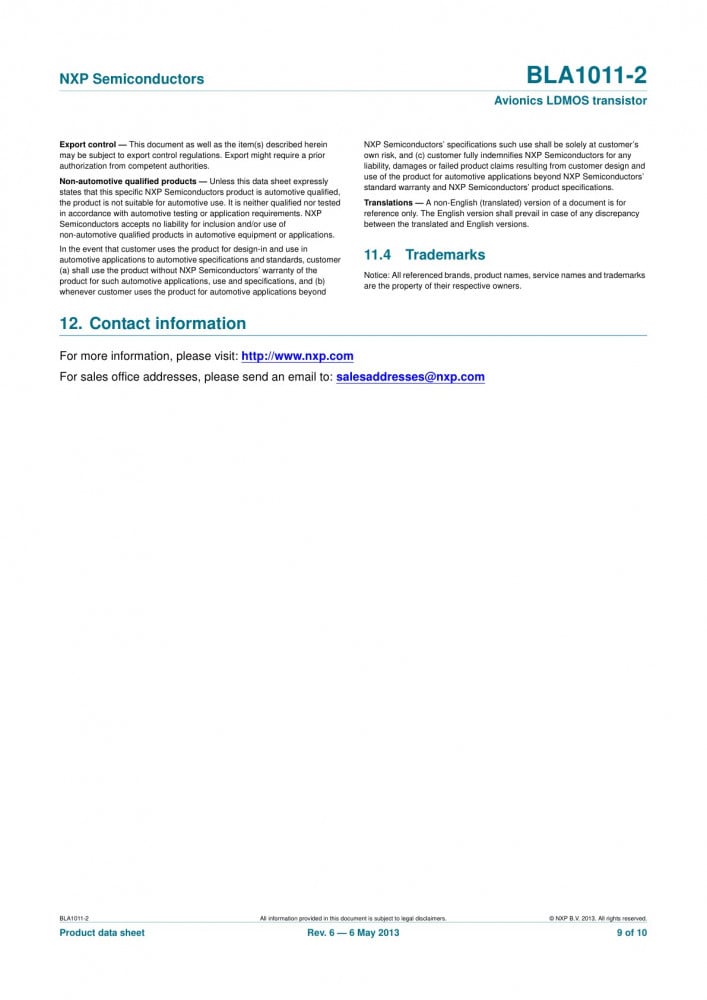 BLA1011-2 datasheet page 9