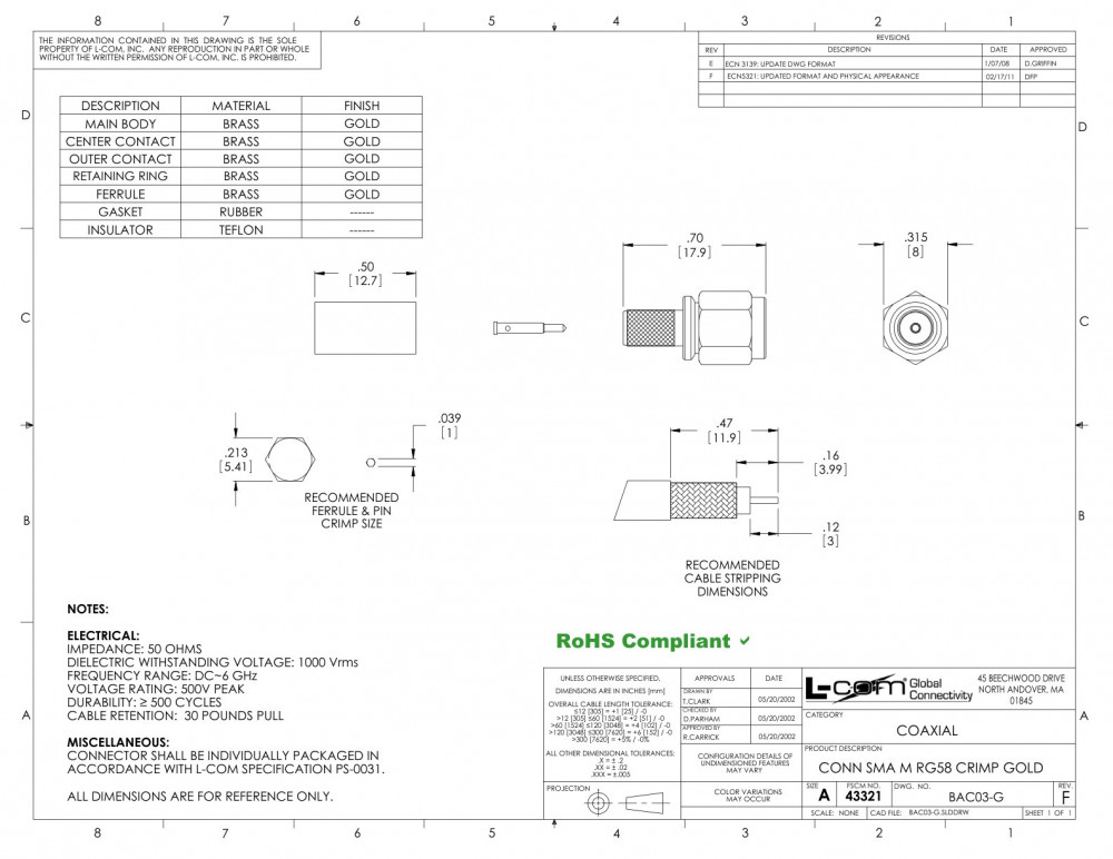 L-com BAC03-G technical document preview