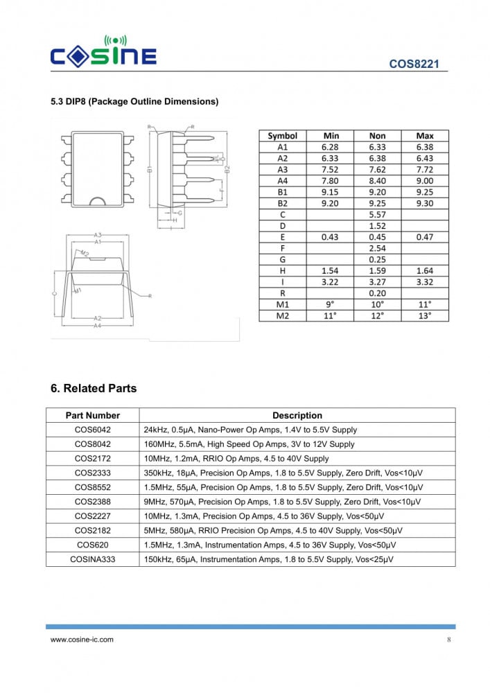 COS8221BRZ datasheet page 8