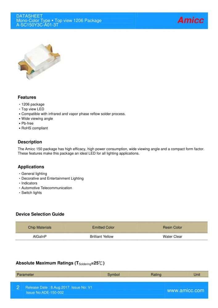 A-SC150Y3C-A01-3T datasheet page 2