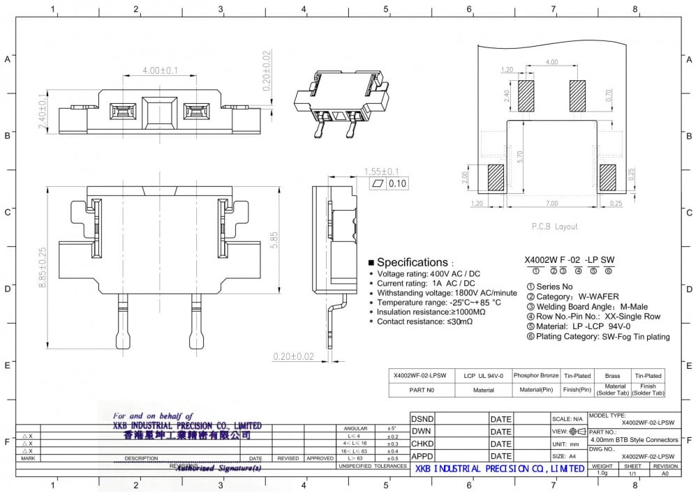 X4002WF-02-LPSW technical drawing