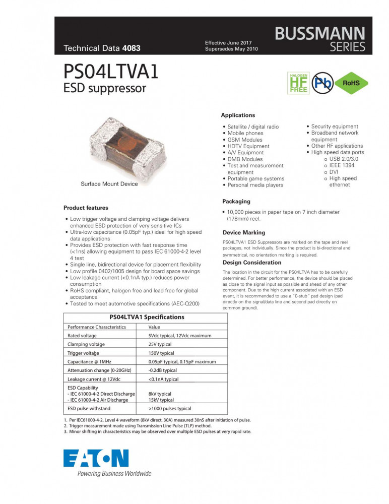 PS04LTVA1 technical document page 1
