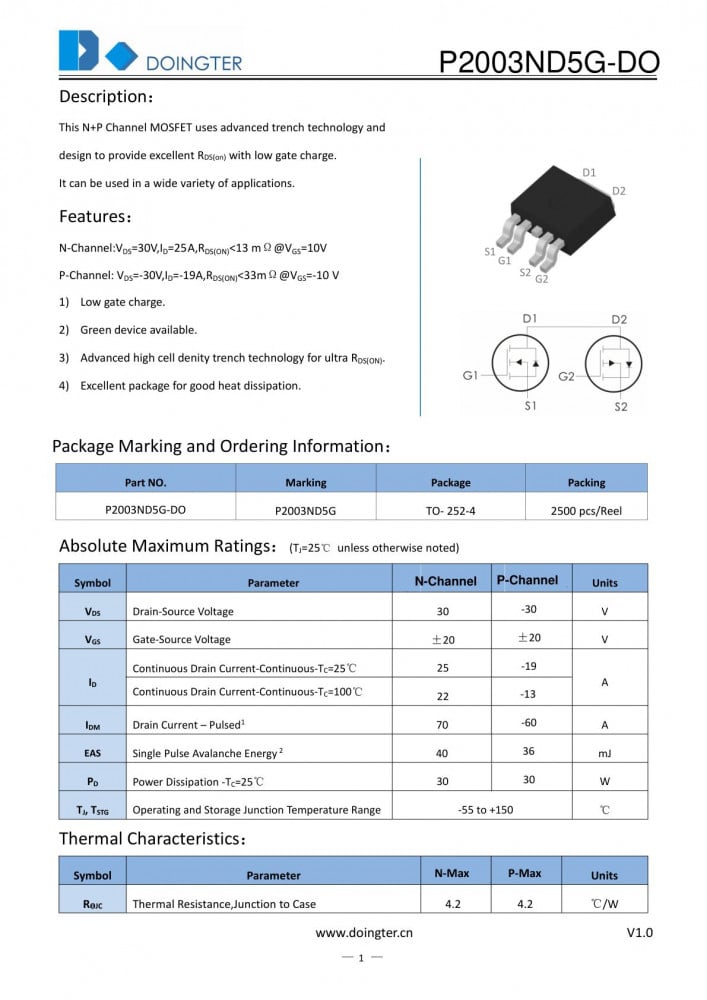 P2003ND5G-DO datasheet page 1
