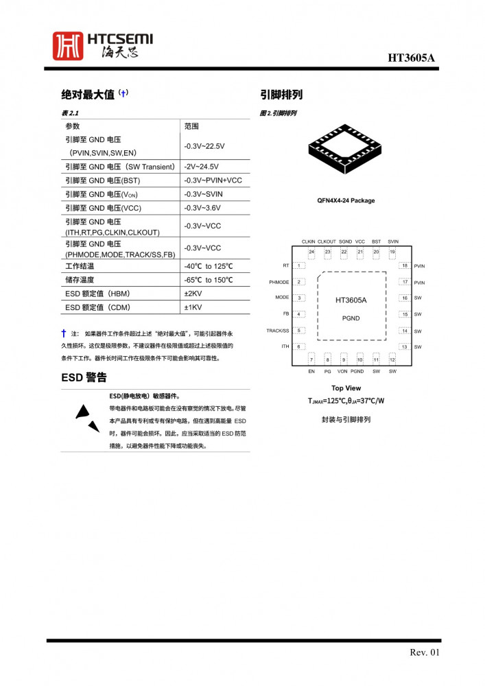 HT3605ARQZ datasheet page 2