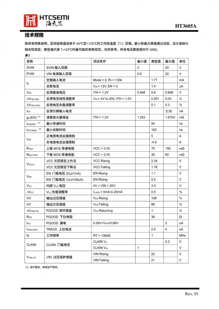 HT3605ARQZ datasheet page 4