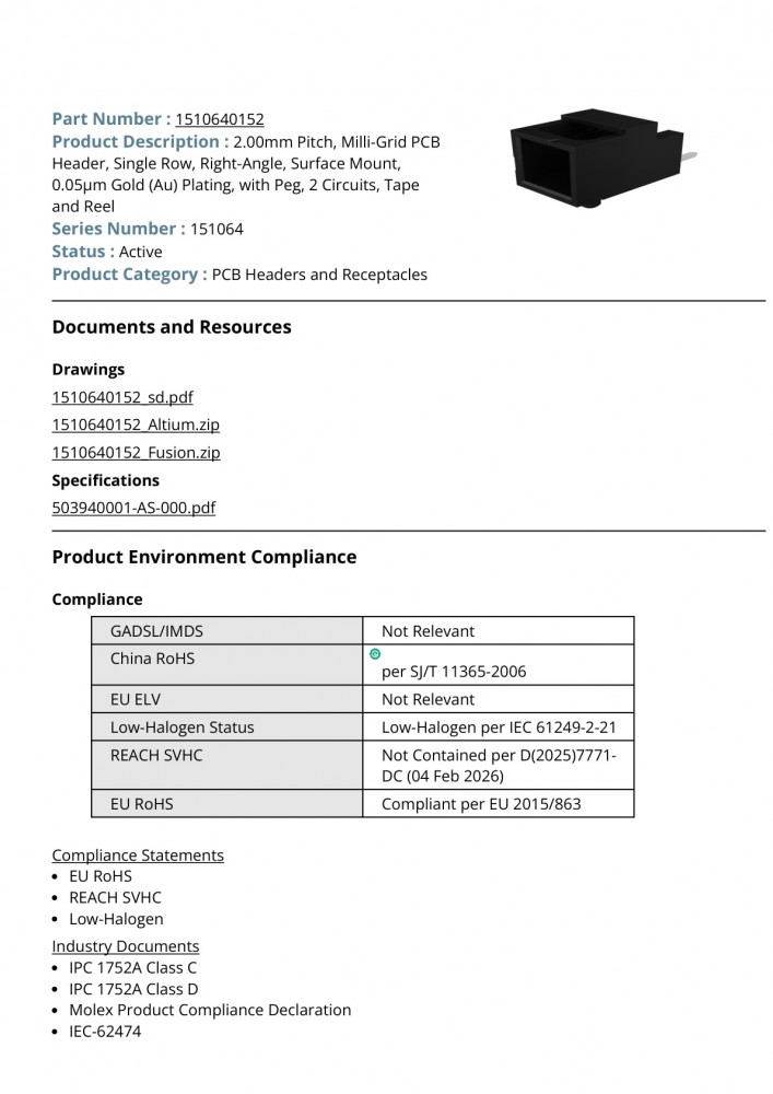 Molex Milli-Grid application specification page 1