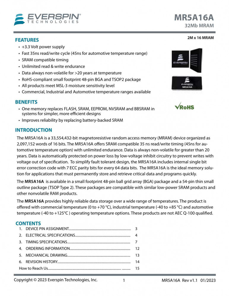MR5A16ACMA35R datasheet page 1