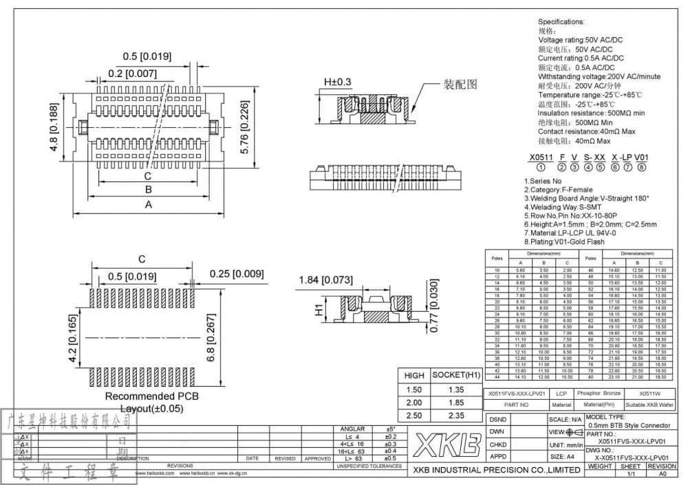 X0511FVS-40B-LPV01 technical drawing and specifications