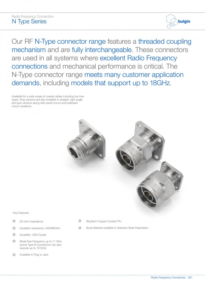 Bulgin RFNA connector document page 1