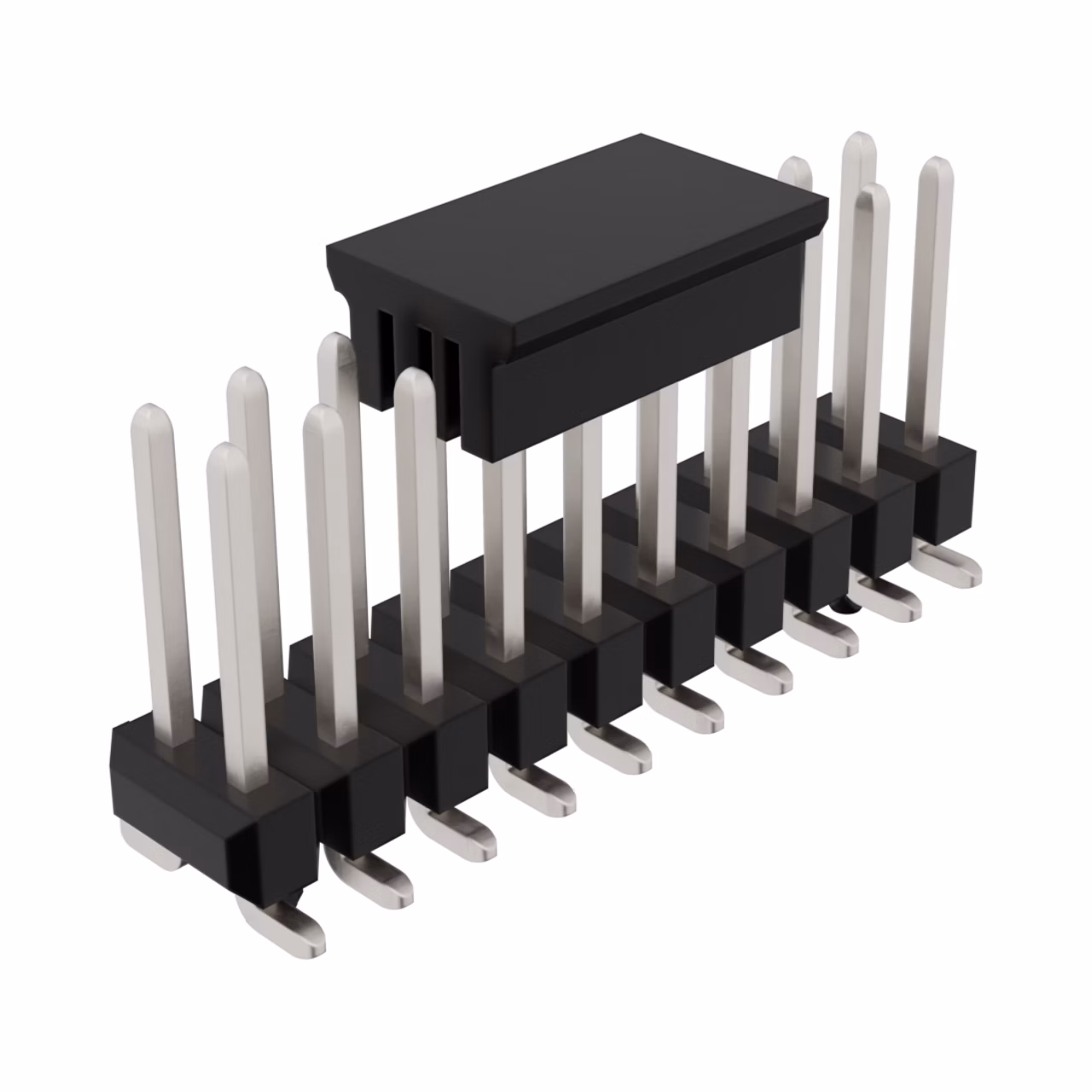 C-Grid Breakaway PCB Header, 2.54mm Pitch, Surface Mount, Dual Row, Vertical, 100 Circuits, Tin (Sn) Plating, 3.30mm Locator Pegs, 6.10mm Mating Pin Length, Tube