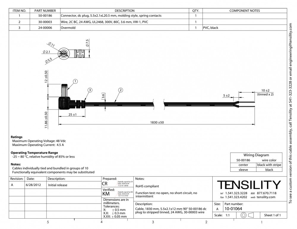 Tensility International 10-01064 product drawing
