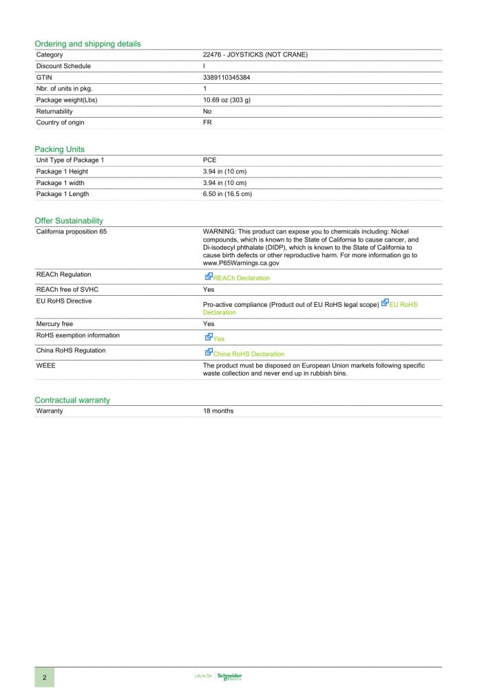 XD2CD1010 technical document page 2