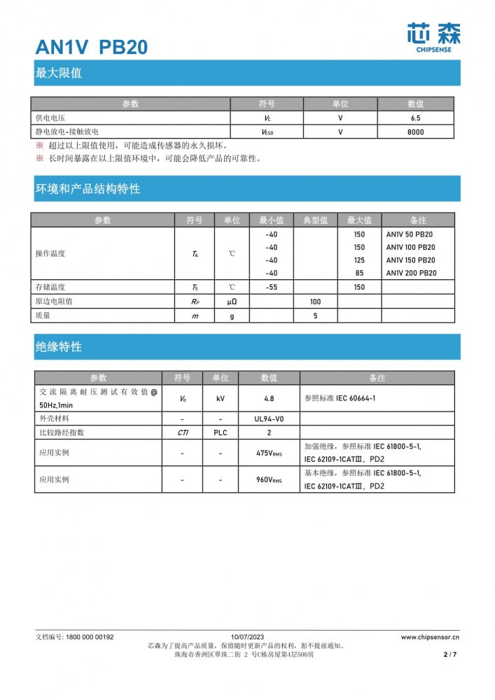 AN1V 150 PB20 datasheet page 2