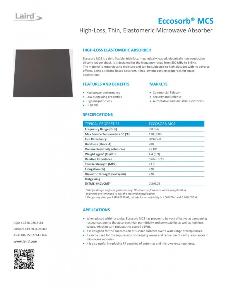 Laird Eccosorb MCS technical document page 1