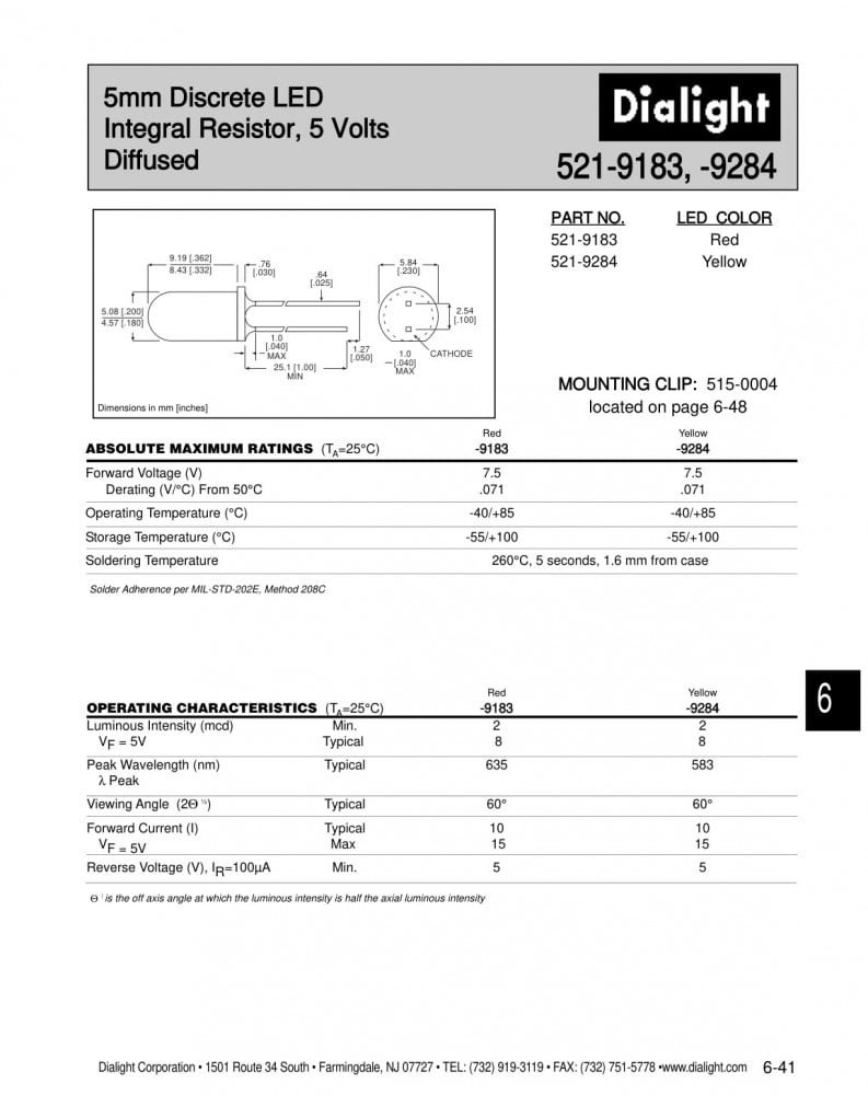 Dialight 550-0807-004 datasheet page 3