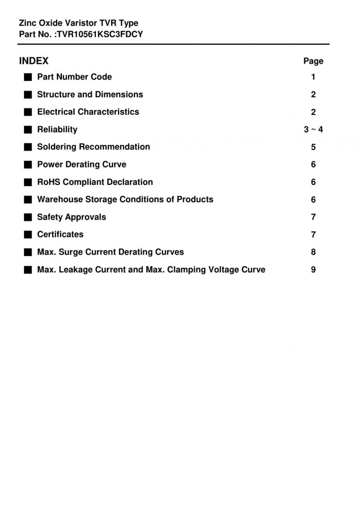 TVR10561KSC3FDCY datasheet page 2