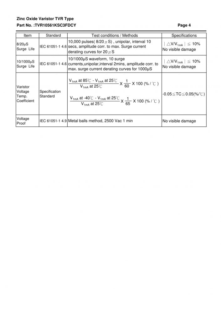 TVR10561KSC3FDCY datasheet page 6