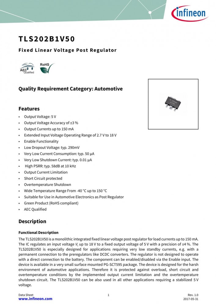 TLS202B1MB V50 datasheet page 1