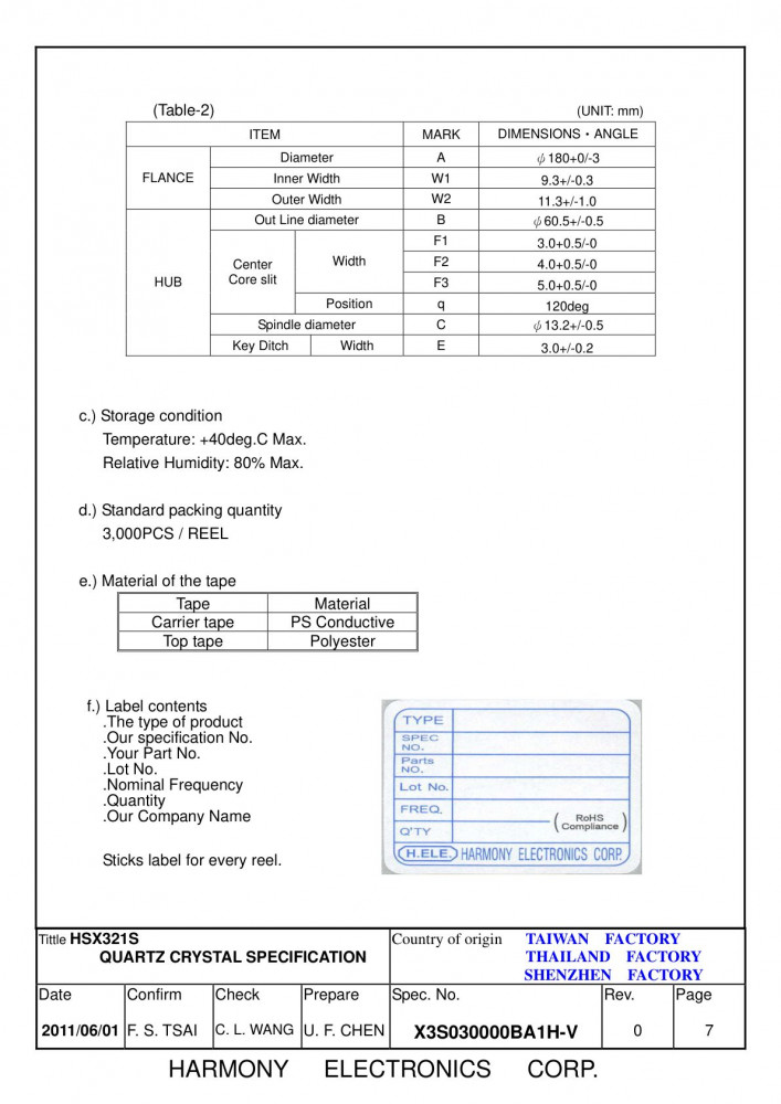 HELE X3S030000BA1H-V specification page 7