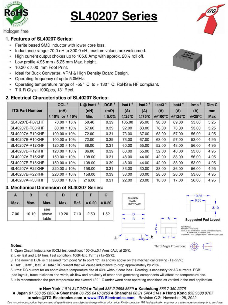 SL40207 technical document, page 1