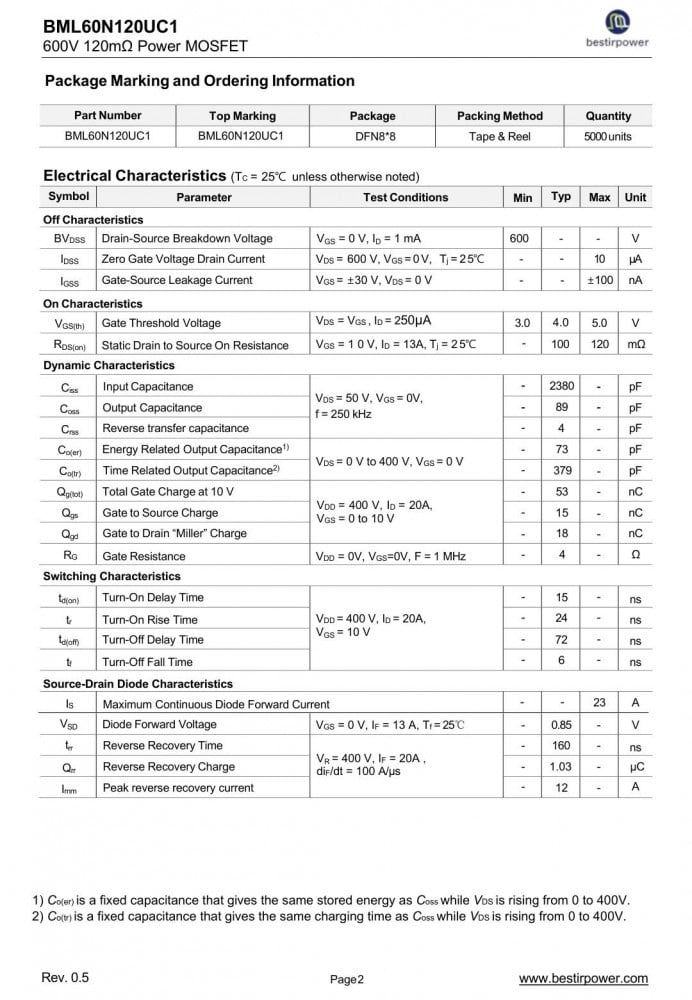 BML60N120UC1 datasheet page 2