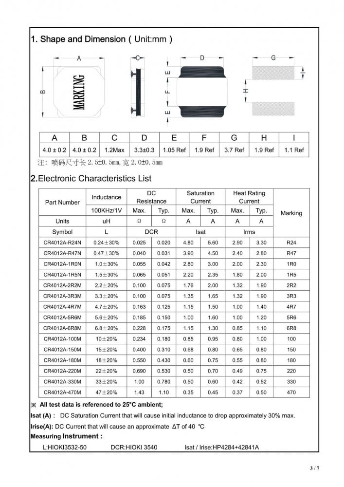 CR4012A datasheet page 3
