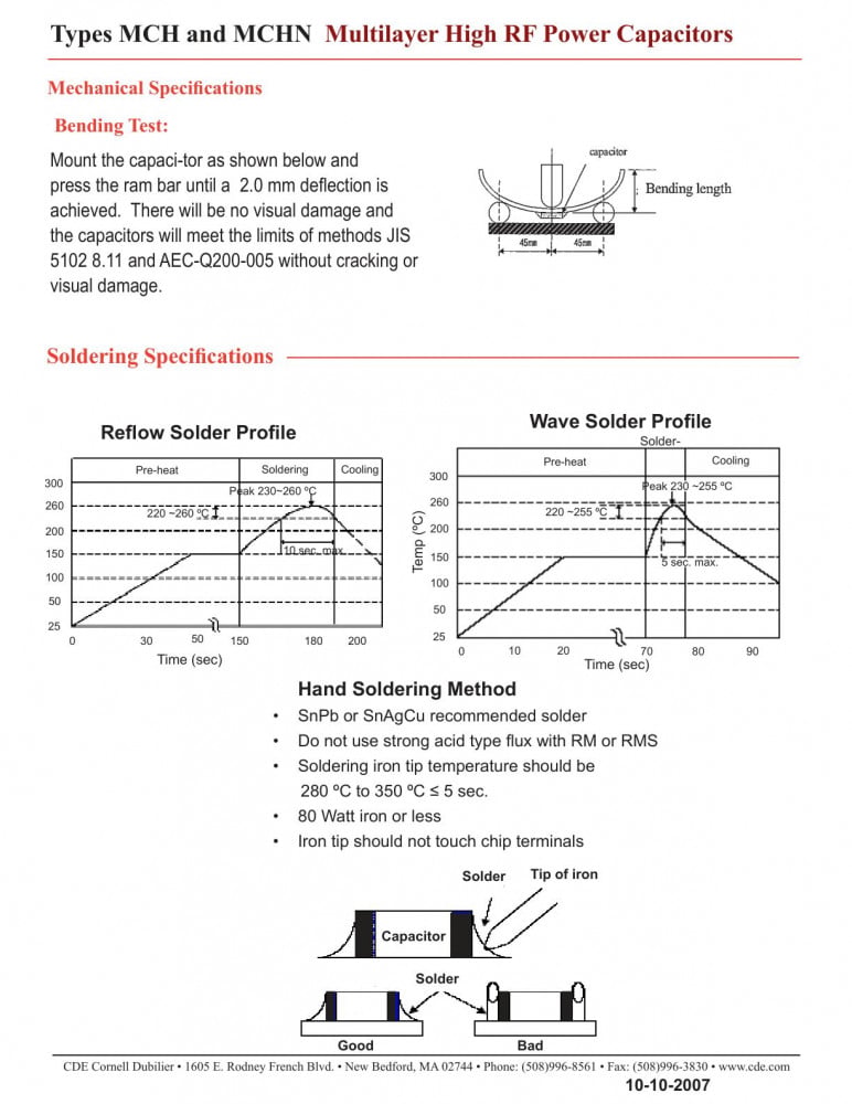 CDE MCH and MCHN datasheet page 6