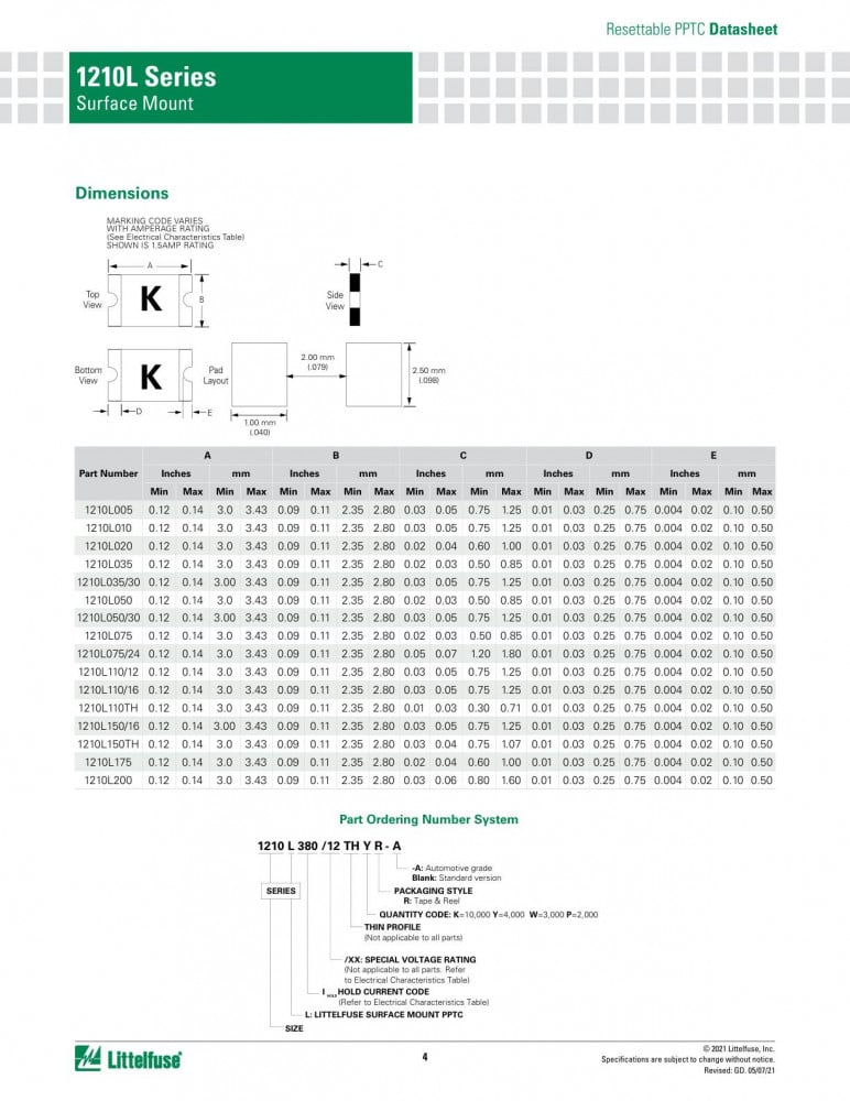 1210L Series datasheet page 4