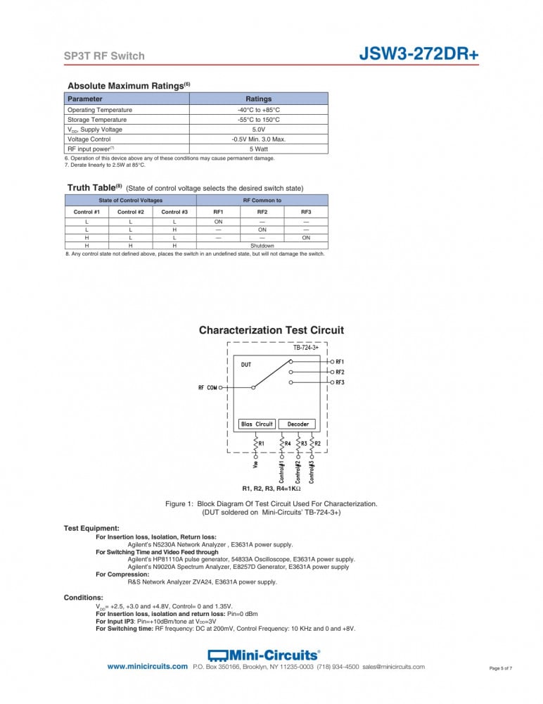 JSW3-272DR+ datasheet page 5
