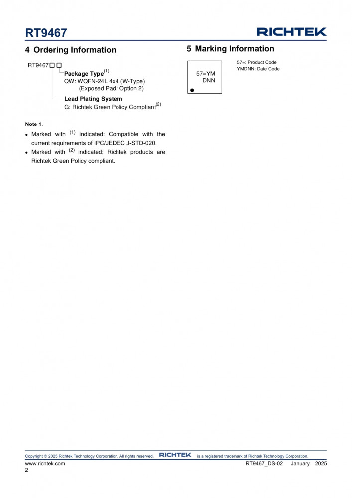 RT9467 datasheet page 2