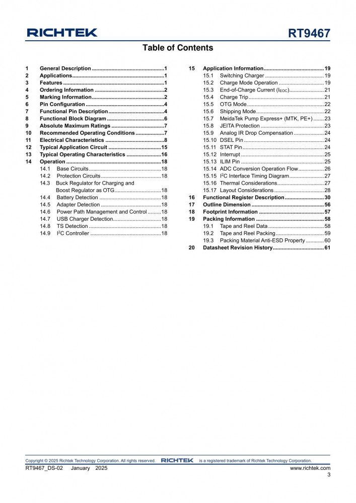 RT9467 datasheet page 3