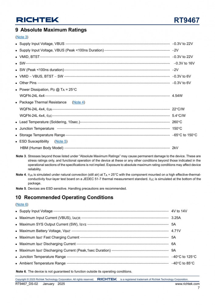 RT9467 datasheet page 7