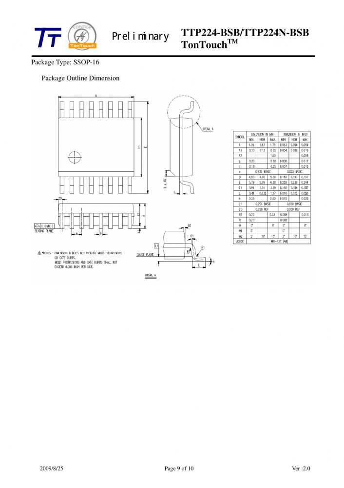 TTP224N-BSBN datasheet page 9