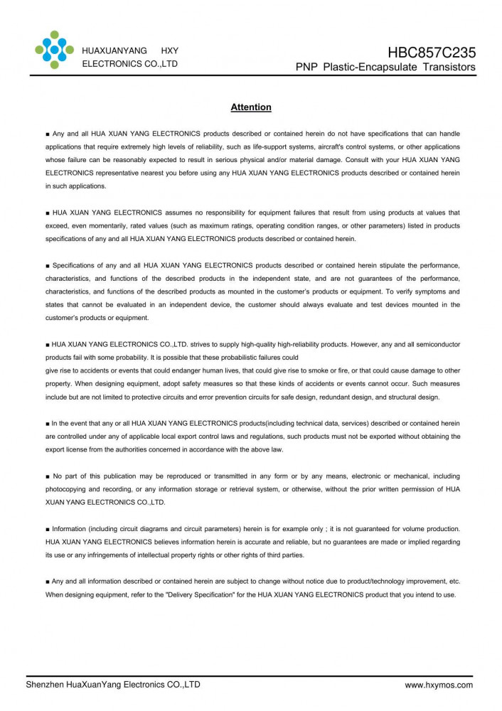 HBC857C235 datasheet page 4