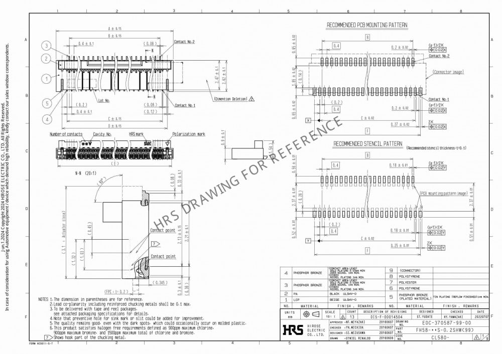 HRS FH58 technical drawing page 1