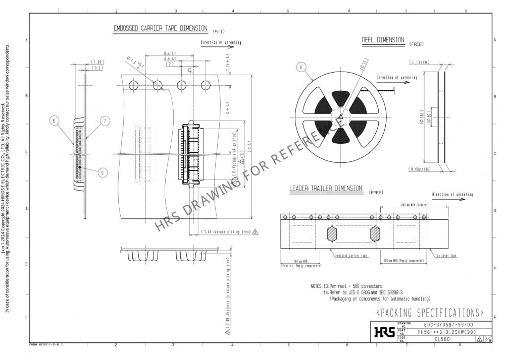 HRS FH58 dimensional table