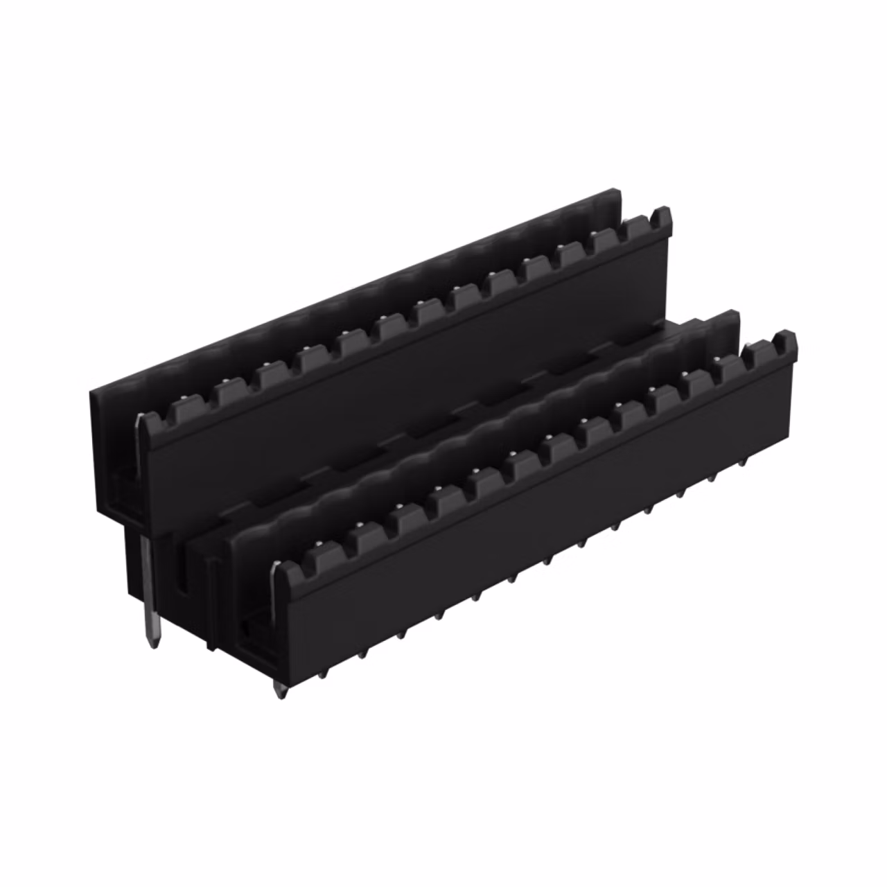 5.00mm Pitch Eurostyle Vertical Dual Level PCB Header, Open Ends, 28 Circuits for sale