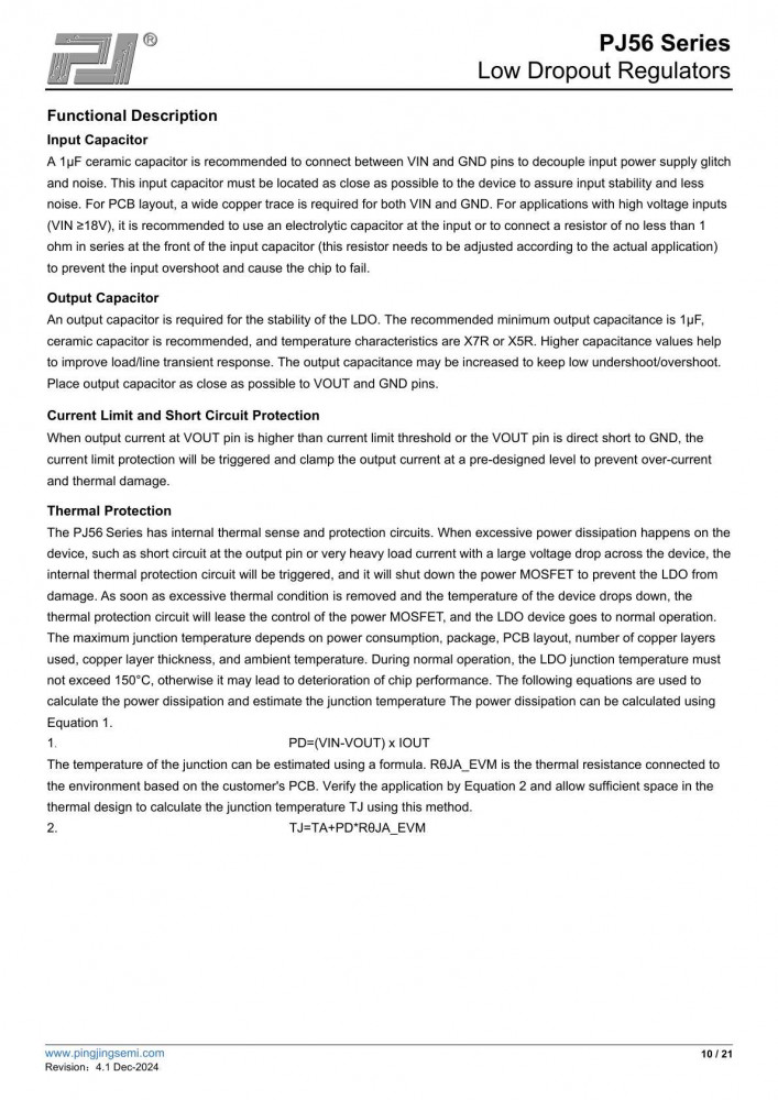 PJ56L50SQ datasheet page 10