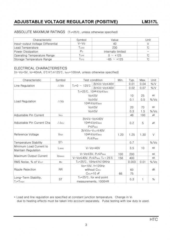 HTC LM317L datasheet page 3