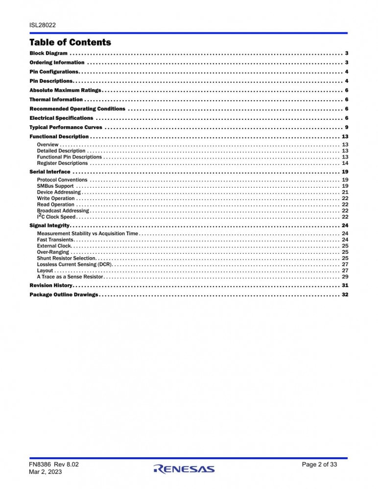 ISL28022 datasheet page 2