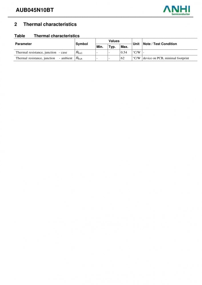 AUB045N10BT datasheet page 3
