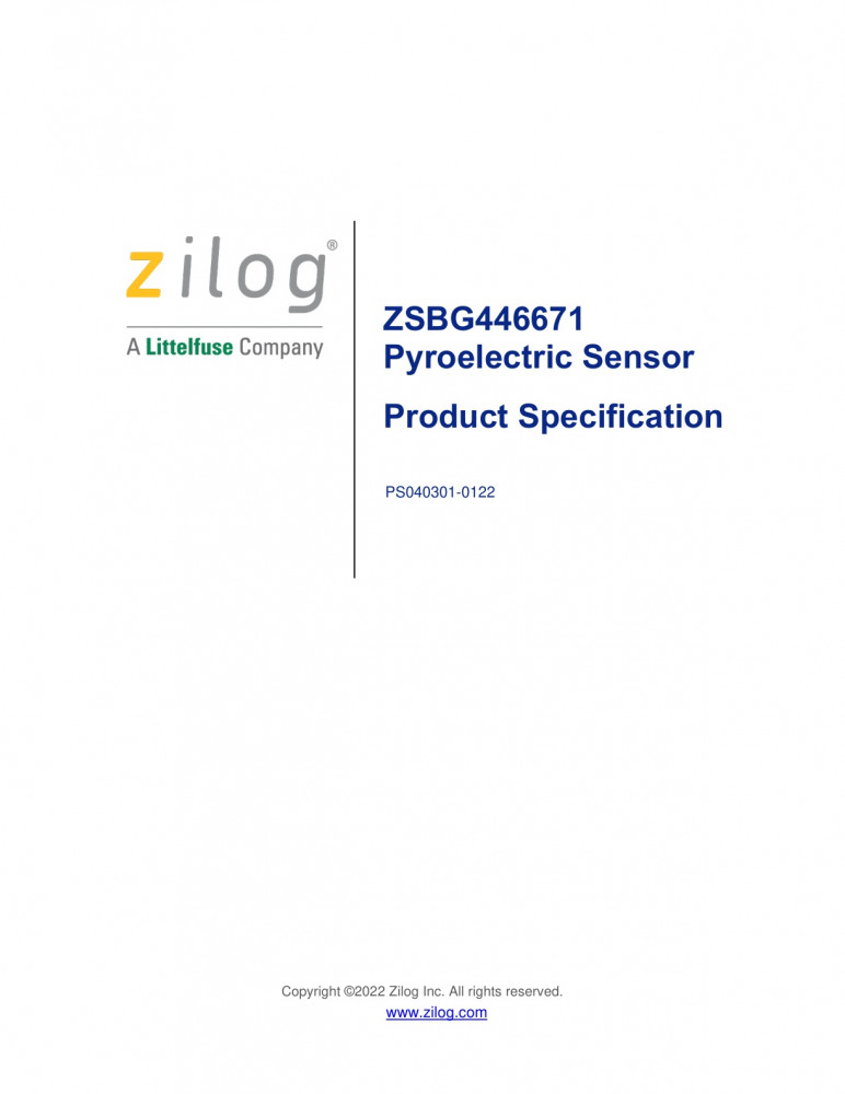 ZSBG446671 specification page 1
