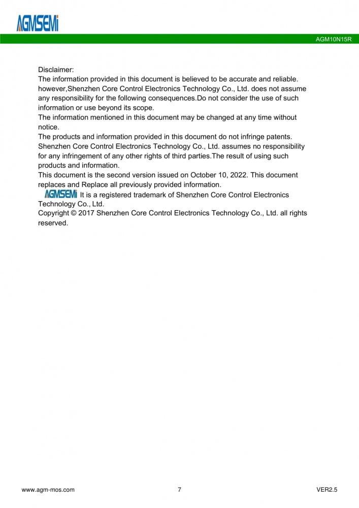 AGM10N15R datasheet page 7