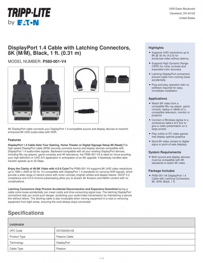 P580-001-V4 technical document page 1